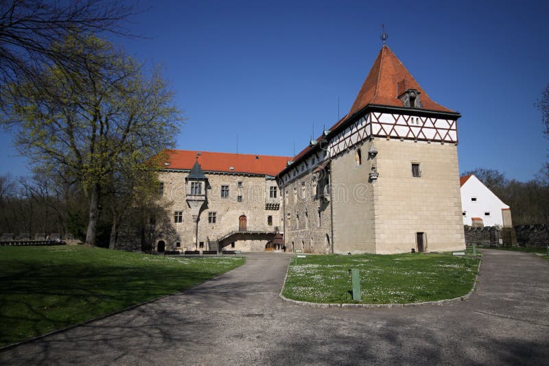 Castle with red roof stock image. Image of exterior, renovated - 46673509