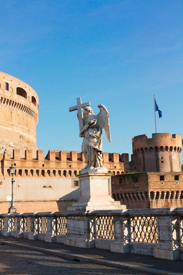 Castle St. Angelo, Rome, Italy Stock Photo - Image of cityscape, bridge ...