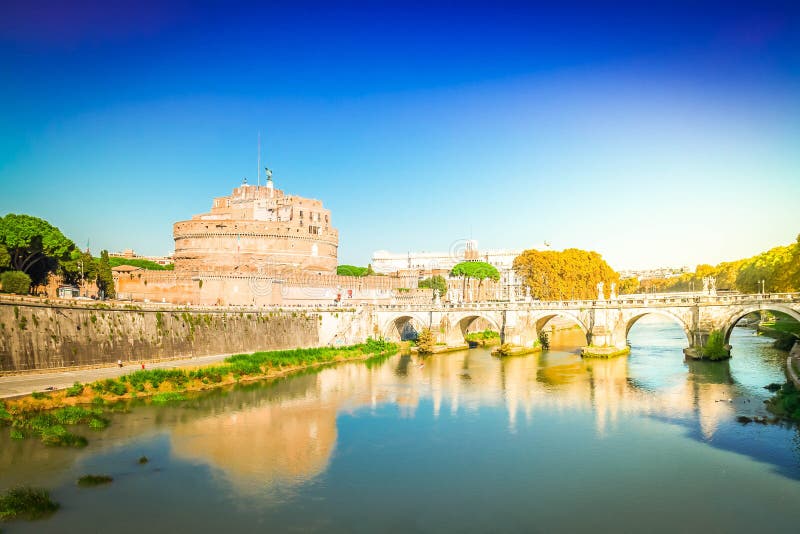 Castle St. Angelo, Rome, Italy Stock Photo - Image of river, roma ...