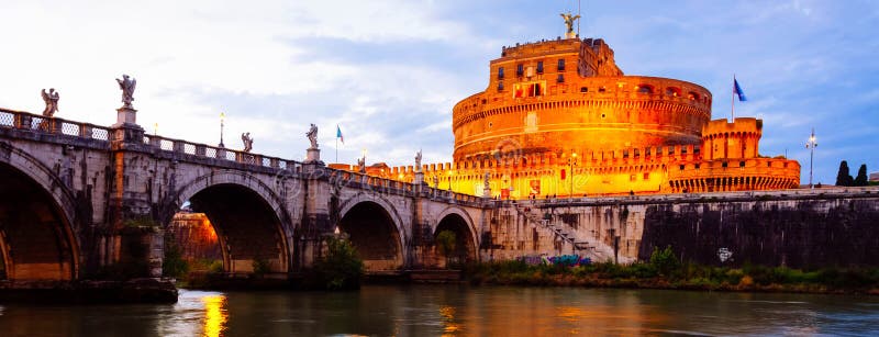 Castle St. Angelo, Rome, Italy Stock Image - Image of monument, angel ...