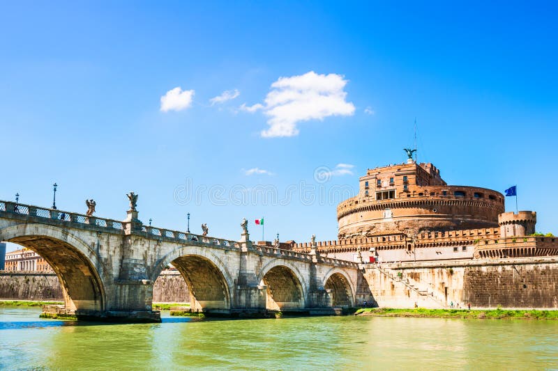 Castle St Angelo in Rome, Italy Stock Image - Image of holiday ...