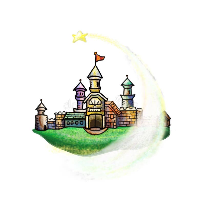 A Castle and Star Cartoon Illustration Stock Illustration ...