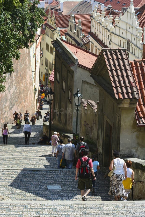 The Castle Steps in the City of Prague. Editorial Stock Photo - Image ...