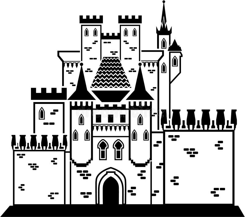 Castle Stone History Vector Icon. Outdoor Town Medieval Fantasy ...