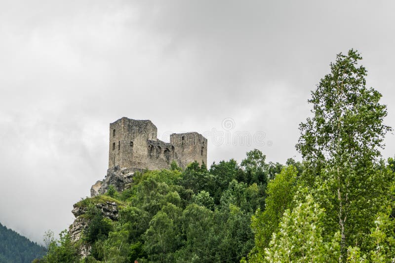 Castle Strecno stock image. Image of landscape, slovakia - 108873255