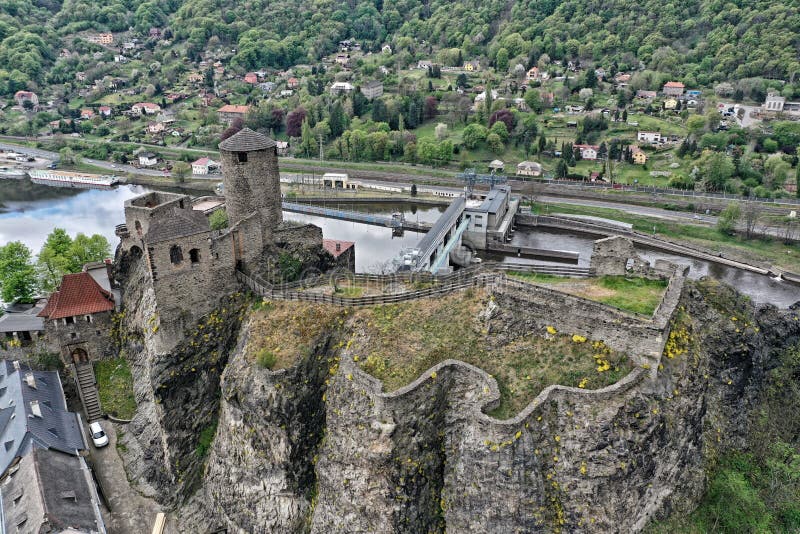Castle Strekov by Usti-nad-Labem from Above Stock Image - Image of hill ...