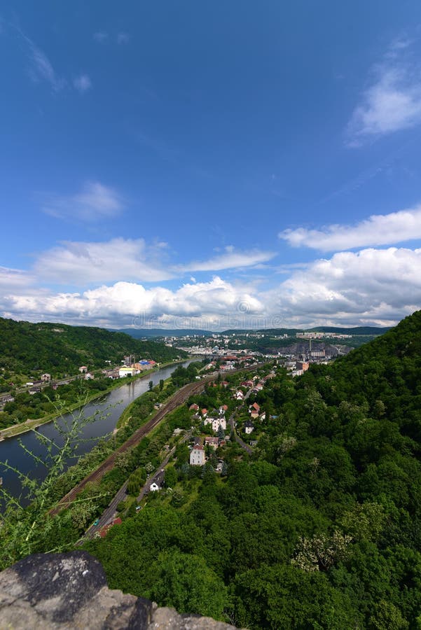 Castle Strekov in Valley of River Labe Stock Image - Image of spring ...