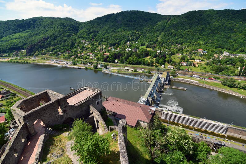 Castle Strekov in Valley of River Labe Stock Image - Image of republic ...