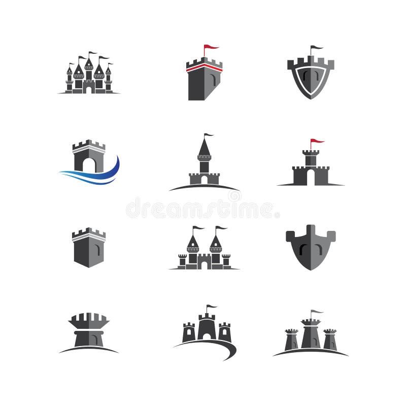 Castle symbol vector icon stock vector. Illustration of tower - 174828405