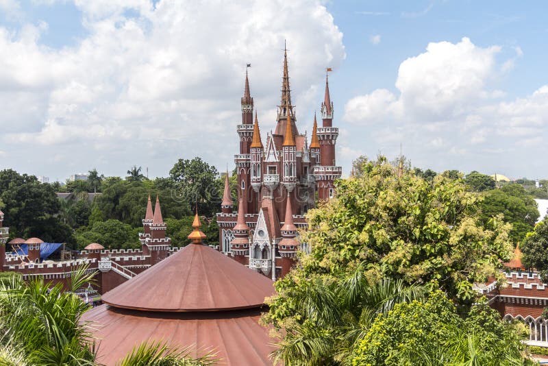 Castle in Taman Mini Park, Indonesia Stock Photo - Image of post ...