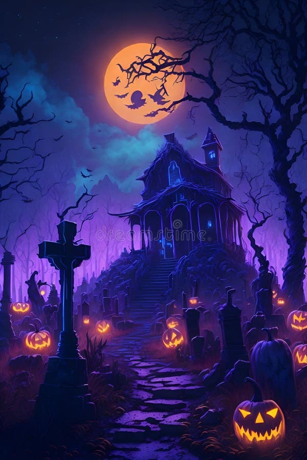 Castle of Terror, Halloween Stock Image - Image of poster, terror ...
