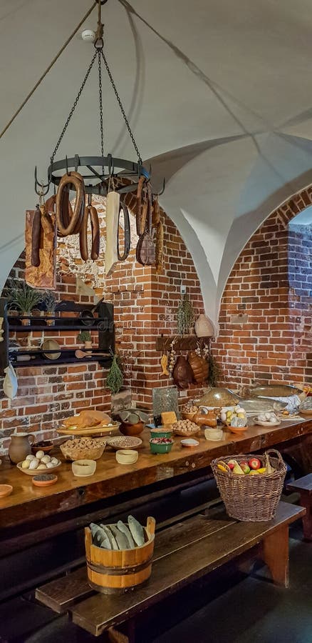 Castle of Teutonic Order in Malbork. Medieval Great Hall. Stock Image ...