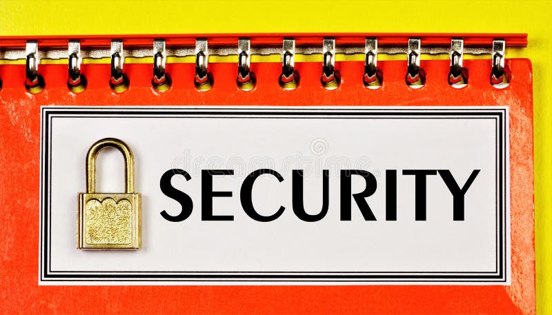 The Castle and the Text Label - Security in the Notepad Frame. Stock ...