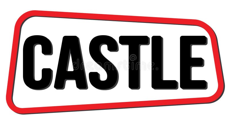 CASTLE Text on Red-black Trapeze Stamp Sign Stock Illustration ...