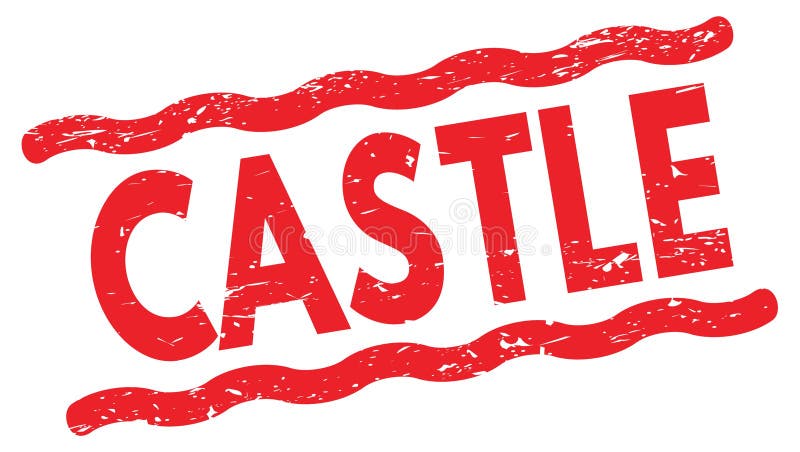 CASTLE Text on Red Lines Stamp Sign Stock Illustration - Illustration ...