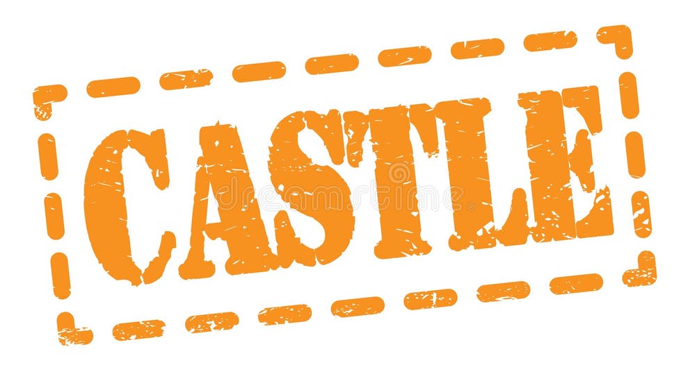 CASTLE Text Written on Orange Stamp Sign Stock Illustration ...