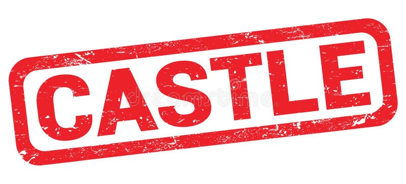 CASTLE Text Written on Red Rectangle Stamp Stock Illustration ...