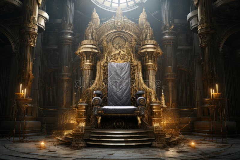 Castle Throne Room, Royal Palace Interior, Medieval Ballroom. Cartoon ...