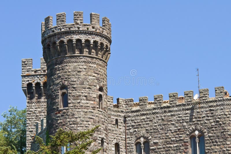 Castle of Torre Alfina. Lazio. Italy Stock Image - Image of monument ...