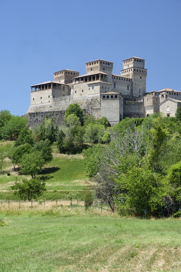 Castle of Torrechiara Parma, Italy Stock Photo - Image of outdoor ...