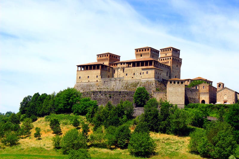 Castle of Torrechiara stock image. Image of tower, castle - 41576675