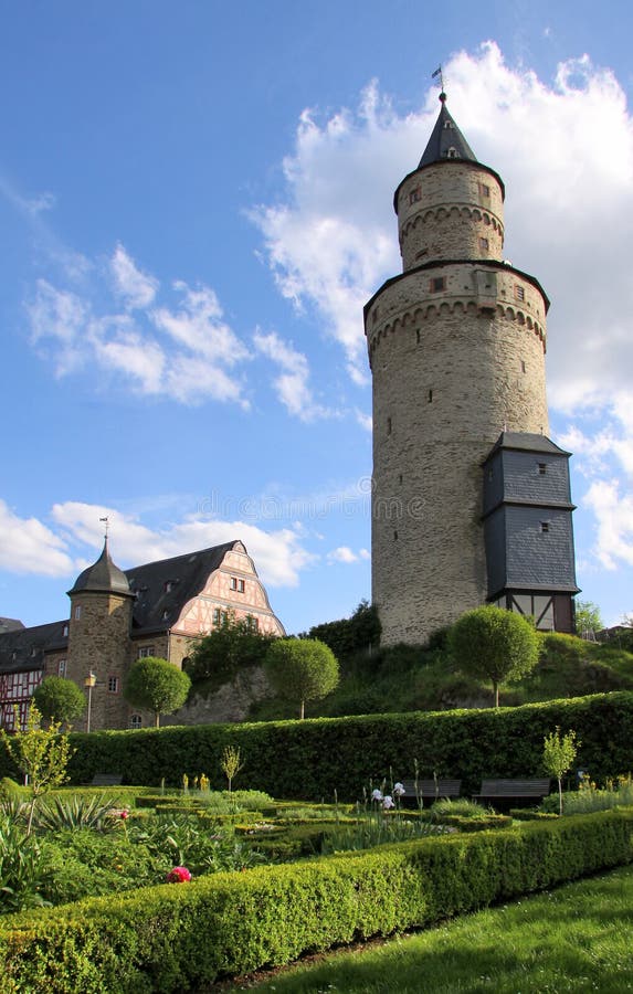 Castle tower in Germany stock photo. Image of sight, clouds - 9464344