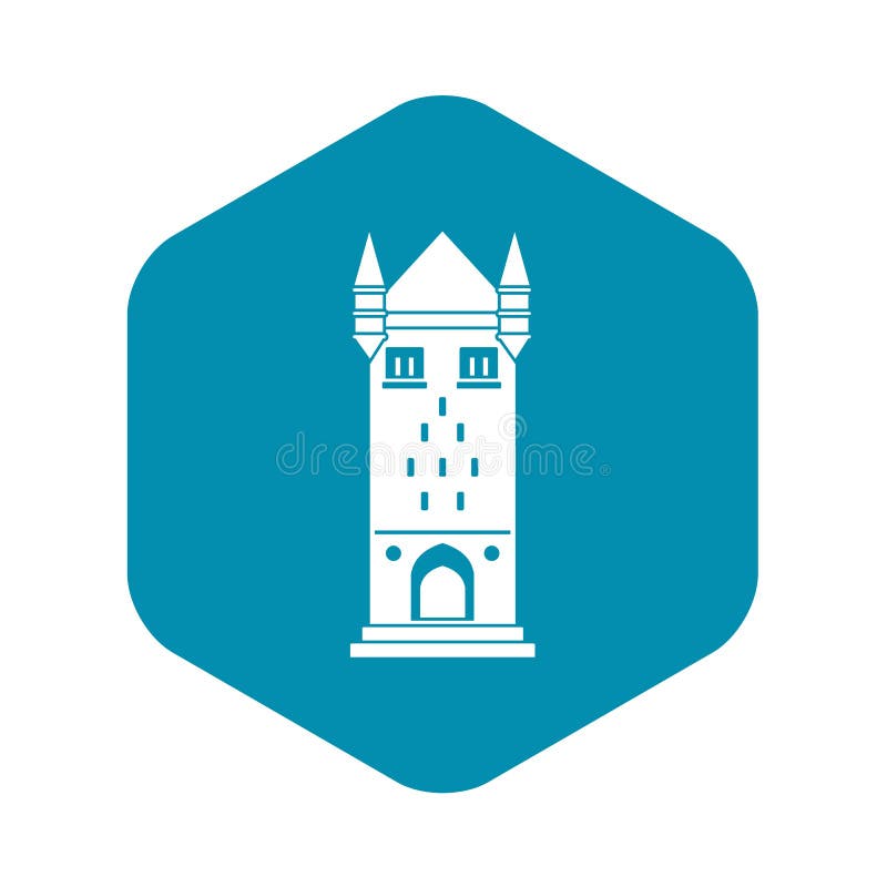 Castle Tower Icon, Simple Style Stock Vector - Illustration of force ...