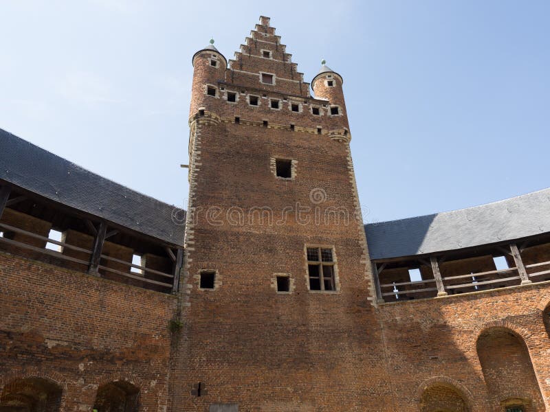 Castle Tower in Inner Courtyard. Stock Image - Image of architecture ...