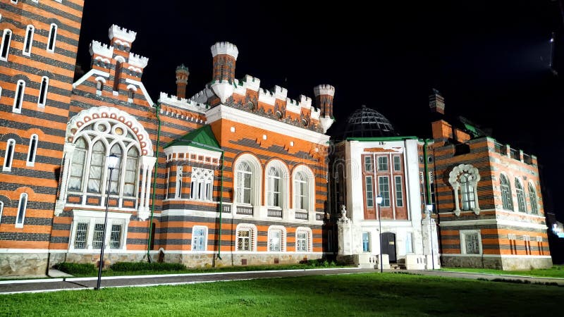 Castle with a Tower at Night in the Dark Stock Image - Image of haunted ...