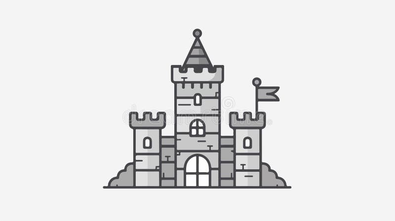 Castle Tower Outline Vector Illustration for Designs and Projects Stock ...