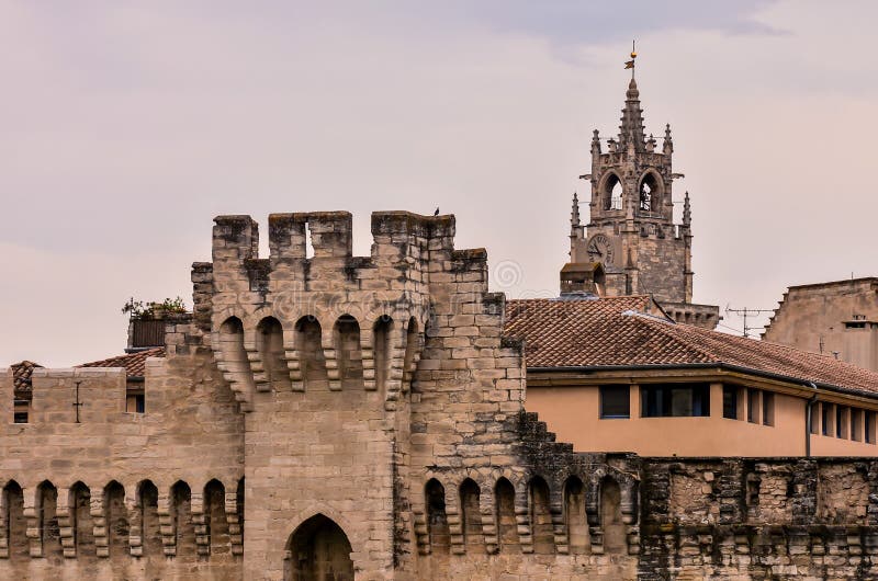 A Castle with a Tower and a Steeple Stock Image - Image of tower ...