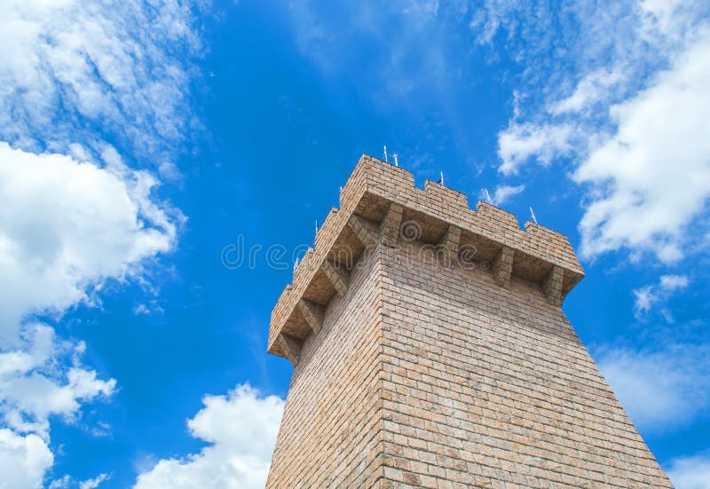 Square Tower of Medieval Castle Stock Image - Image of architecture ...