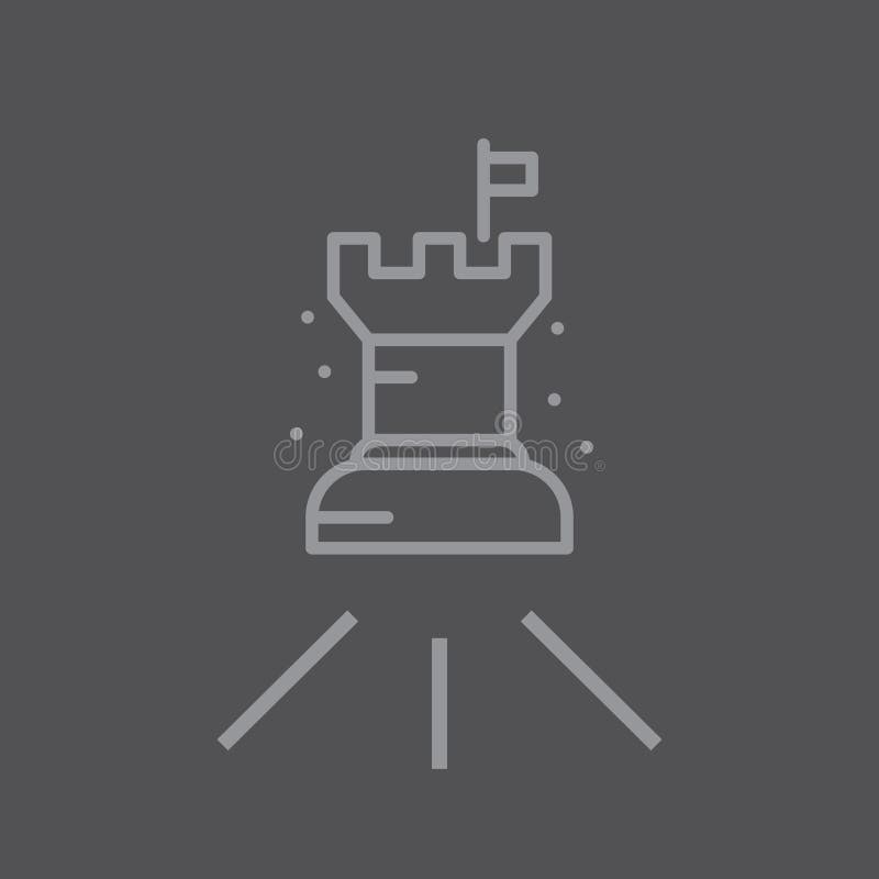 Castle Tower. Vector Icon Grey Stock Vector - Illustration of business ...