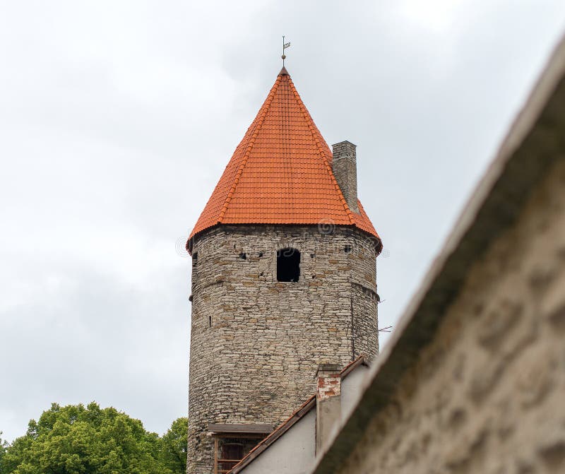 Castle tower and wall. stock photo. Image of history - 57260648