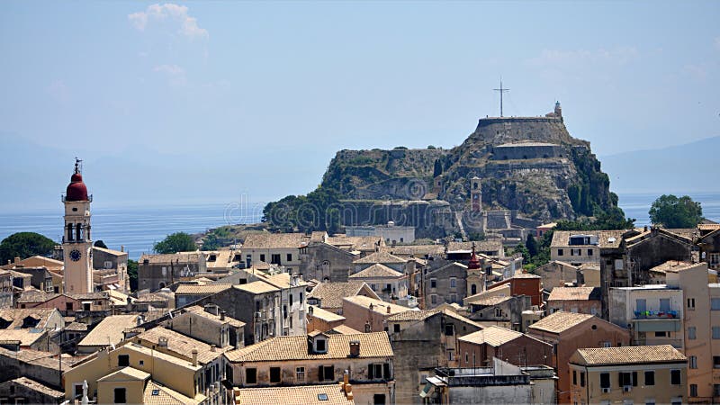 Castle in the Town of Corfu, Greece, Europe Stock Image - Image of town ...