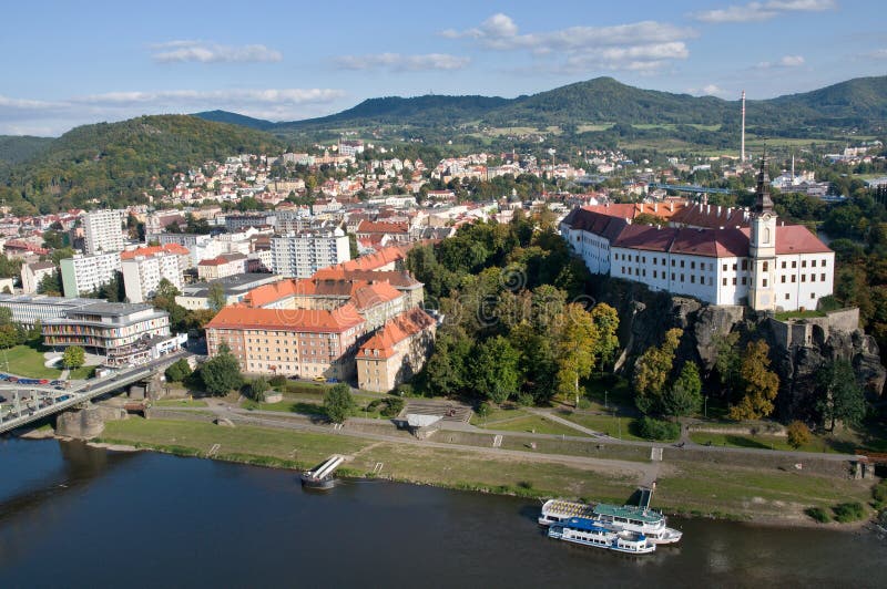 Castle and Town Decin, Czech Republic Stock Photo - Image of history ...