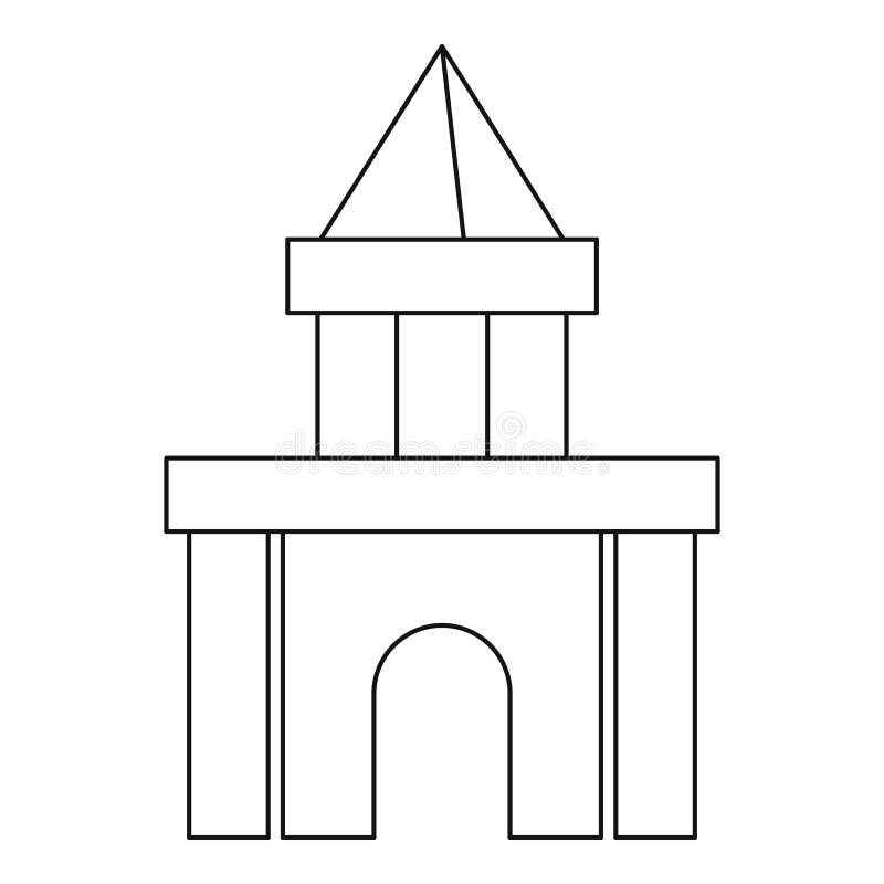 Castle Toy Blocks Icon, Outline Style Stock Vector - Illustration of ...