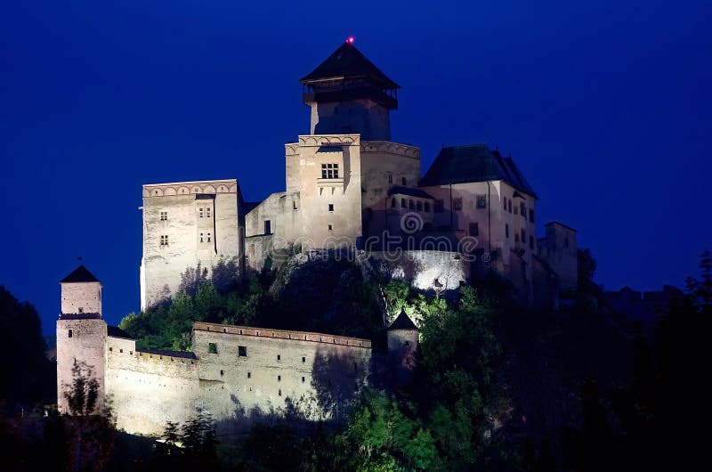 Slovakia Castle - Trencin at Sunrise Stock Photo - Image of castle ...