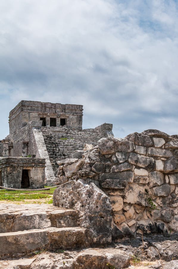 The Castle at Tulum Ruins, Quintana Roo Stock Image - Image of castillo ...