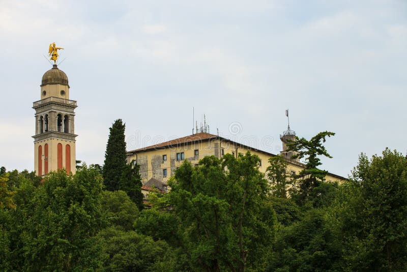 Castle of Udine stock image. Image of castle, church - 80567049