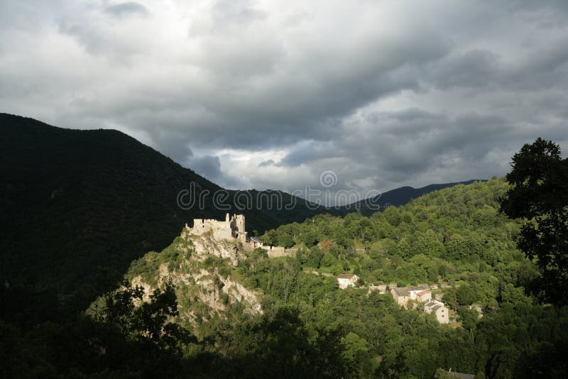 Castle of Usson, France stock image. Image of donezan - 21329601
