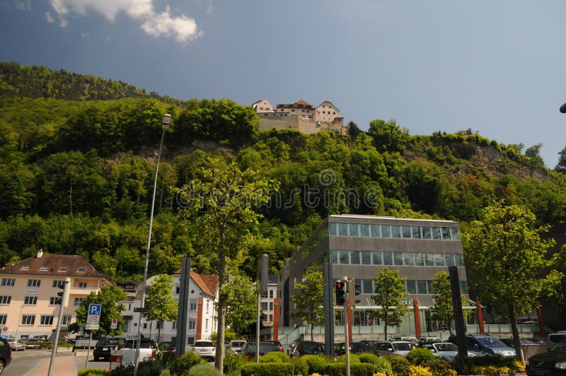 Castle Vaduz - View from Center Editorial Stock Image - Image of ...