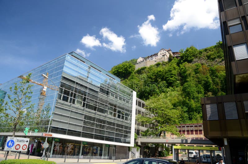 Castle Vaduz - View from Center Editorial Stock Image - Image of glass ...
