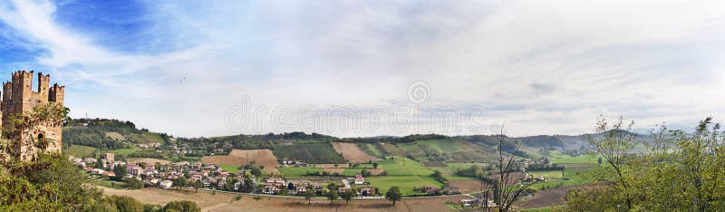 Castle in the Valley Panorama Stock Image - Image of architecture ...