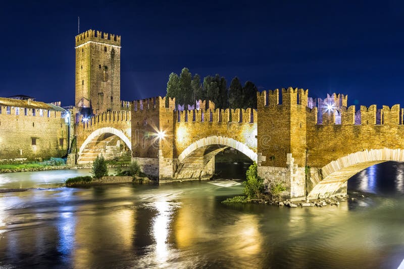 Castle Vecchio in Verona, Italy Stock Photo - Image of castle ...