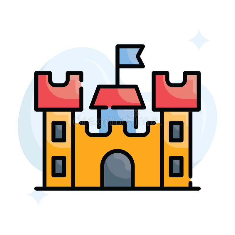 Castle Vector Filled Outline Icon Style Illustration. Eps 10 File Stock ...