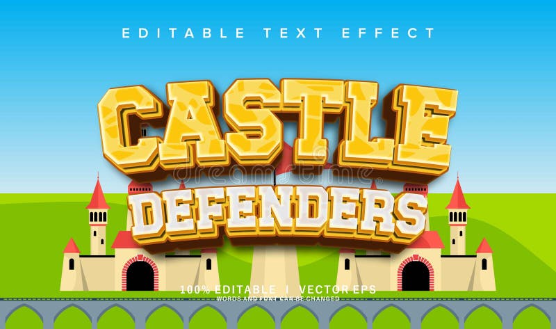 Castle Vector Text Effect with Modern Style Design Stock Illustration ...