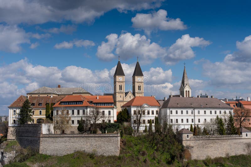 Castle in Veszprem, Hungary Stock Image - Image of medieval, hill ...