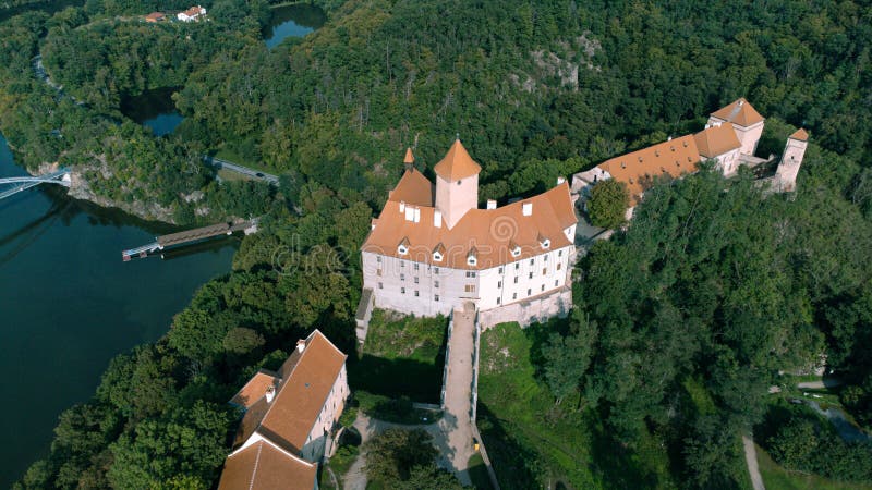 Castle Veveri from Above, Czech Republic Stock Image - Image of ...