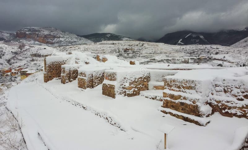 Castle in the Village of Nalda in La Rioja with Views Stock Image ...